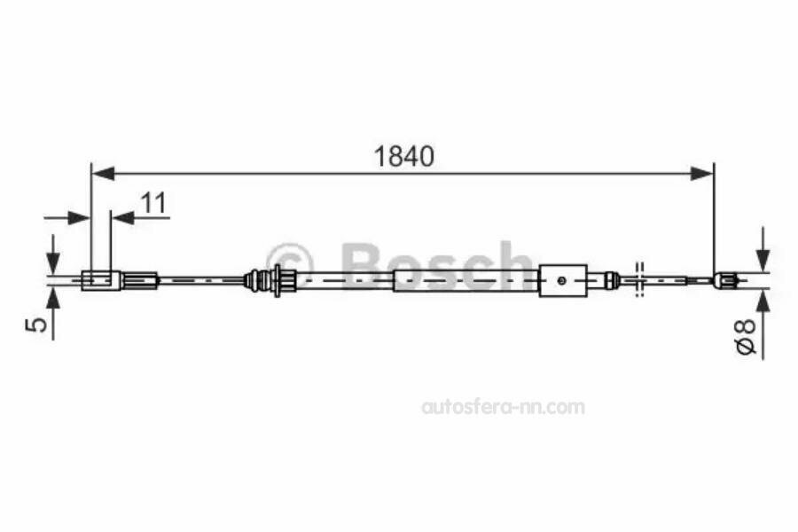 BOSCH 1987477712 Трос ручного тормоза