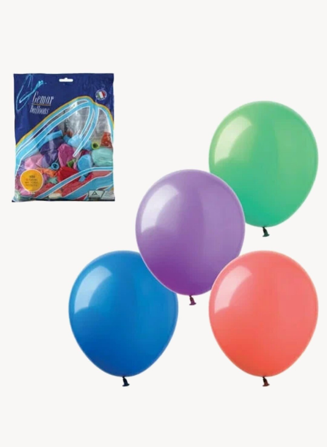 Воздушный шар Весёлая затея Шары воздушные 14" (36 см), комплект 100 шт, 12 пастельных цветов, в пакете, 1101-0010