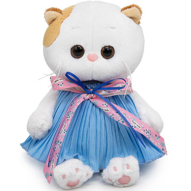 Мягкая игрушка Кошечка Лили Baby в платье из жатой ткани с бантом 20 см, Budi Basa, LB-139