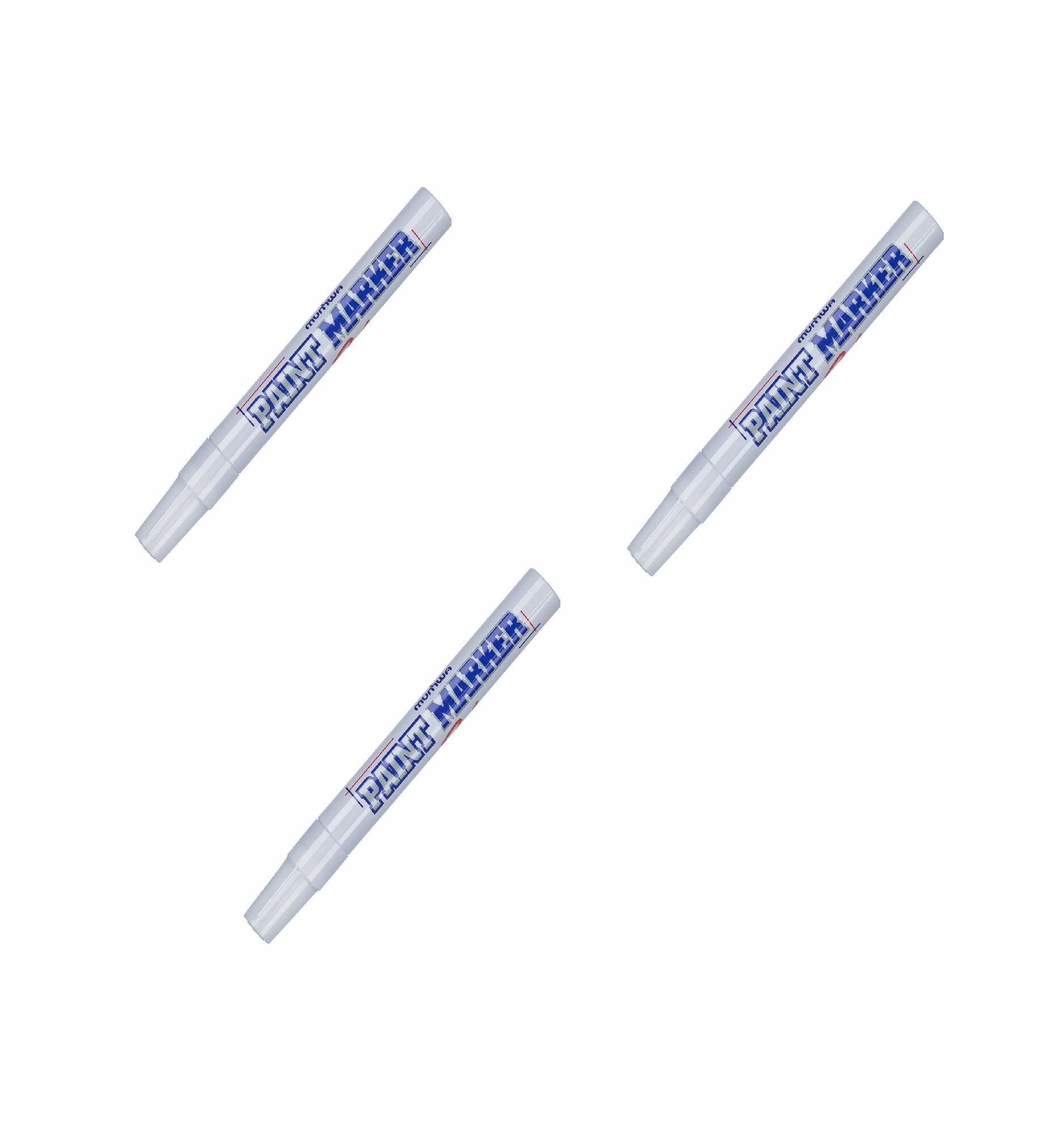 MunHwa Маркер лаковый, 4 мм, красный, 3 уп