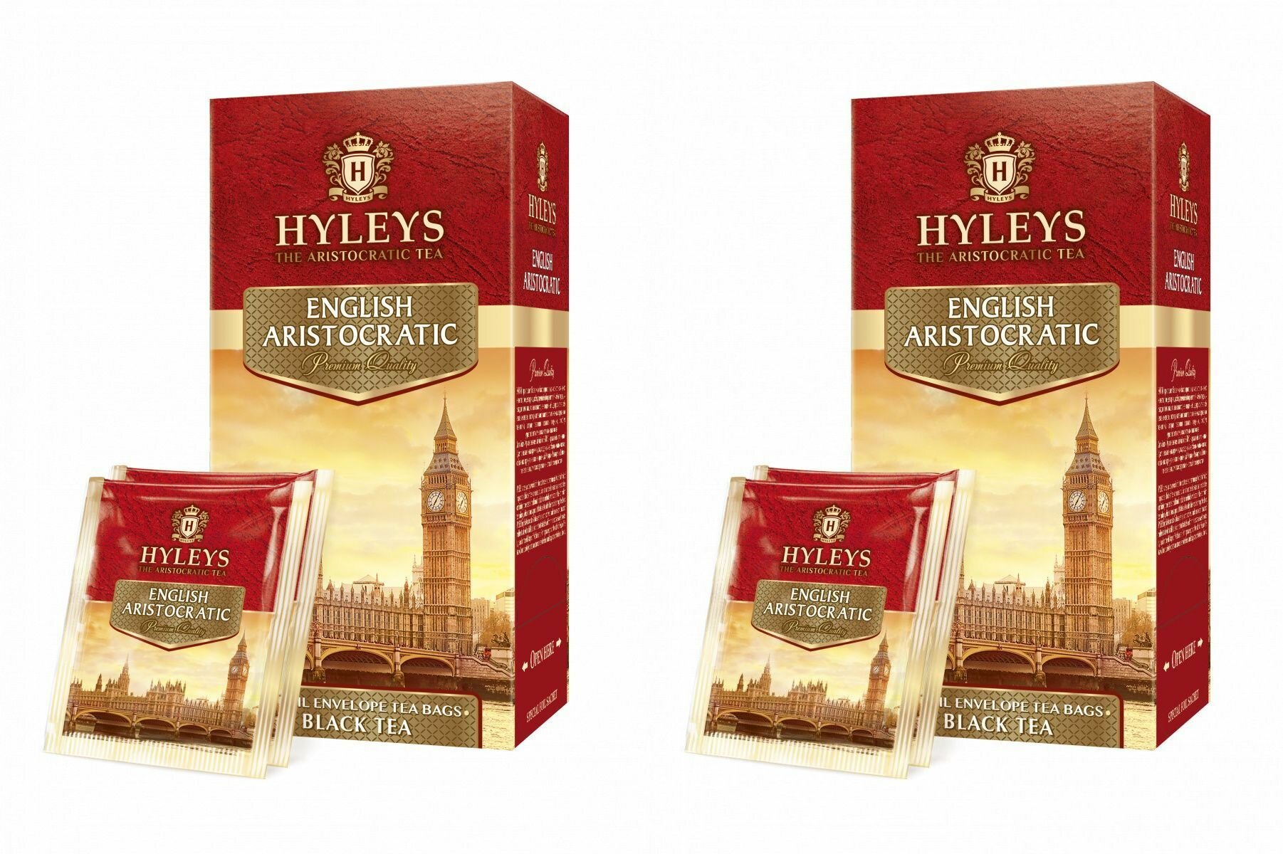 HYLEYS Чай Английский, Аристократ коллекция, черный, 25 пакетиков по 2 г, 2 уп