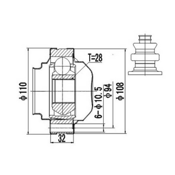 ZIKMAR Z87960R шрус внутренний Audi (Ауди) a3, a3 sportback 8p (03--13)