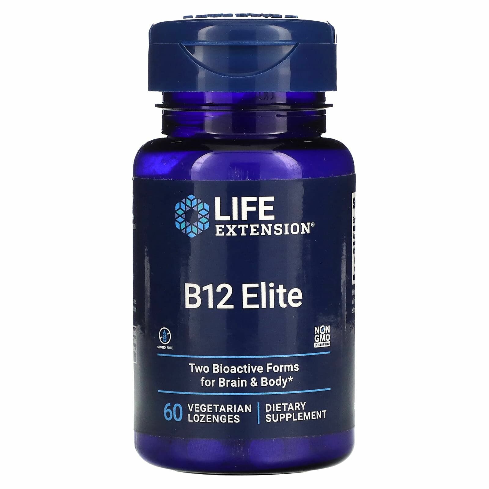 Life Extension Витамин B12, Б12 Elite, для здоровья и работы мозга, 60 пастилок