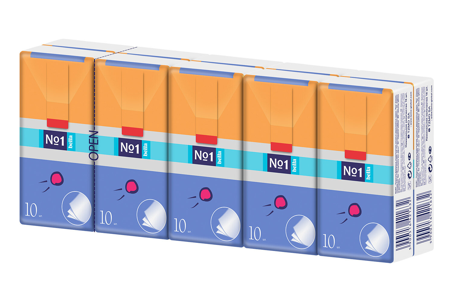 Платочки бумажные трёхслойные для гигиены, упаковка 10 шт, безопасные материалы