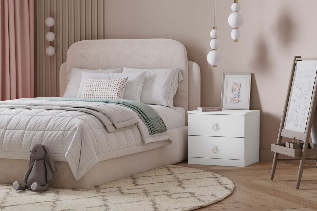 Тумба прикроватная Скарабей-3 Белый 45*40*38