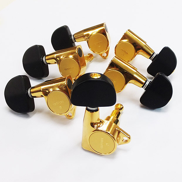 Колки 3+3 GOTOH SG301-B20, золото + черная шляпка