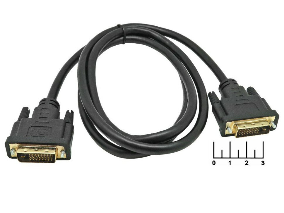 Шнур DVI-D-DVI-D 1.5м gold пластик Premier (5-831)
