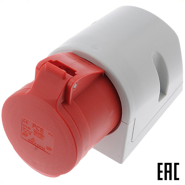 Розетка на поверхность 3Р+N+E 32А 415В IP44 без сальника М25 PCE 125-6 (2 шт. в наборе)