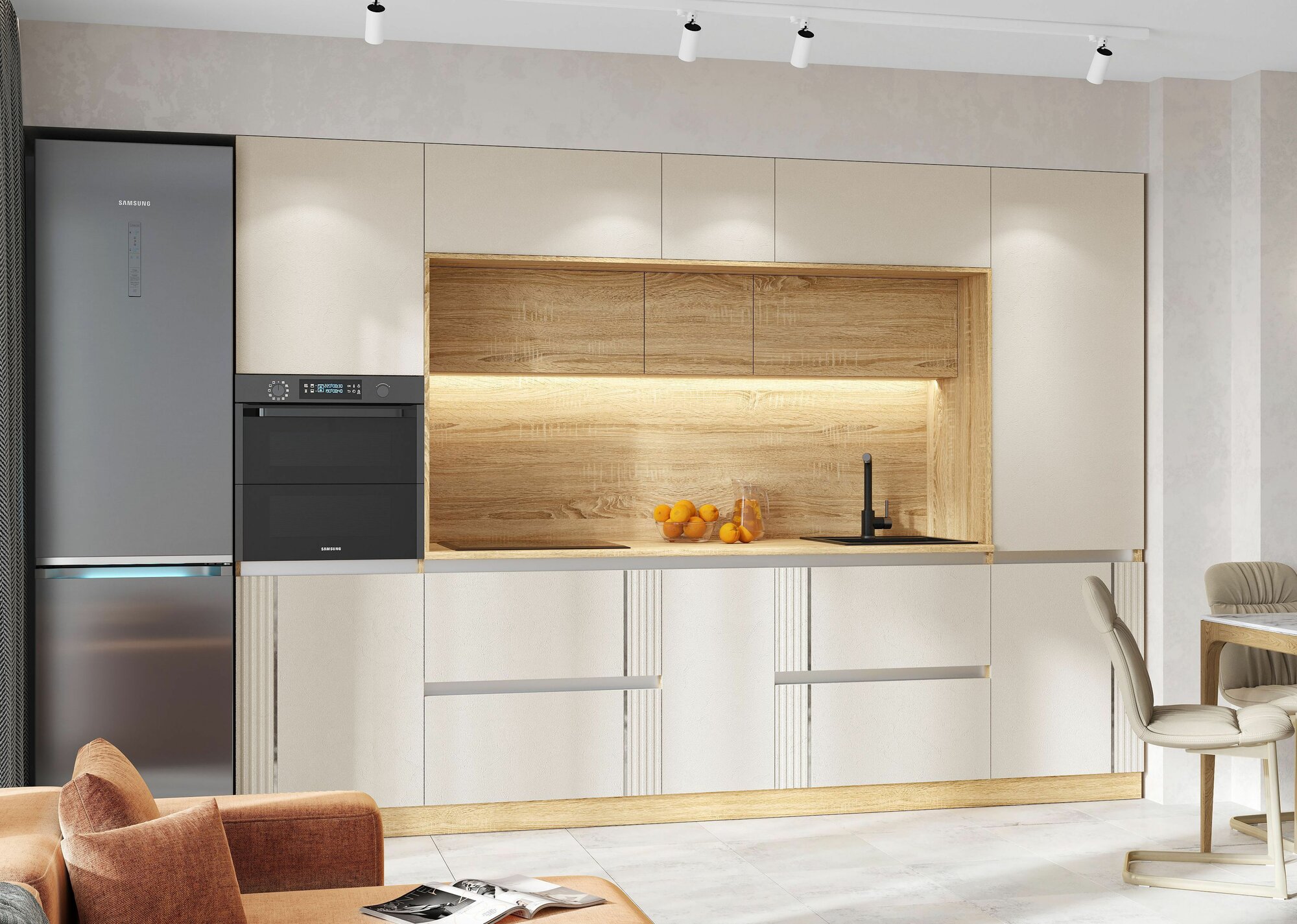 Кухня Карина МДФ Айвори 3,2 м