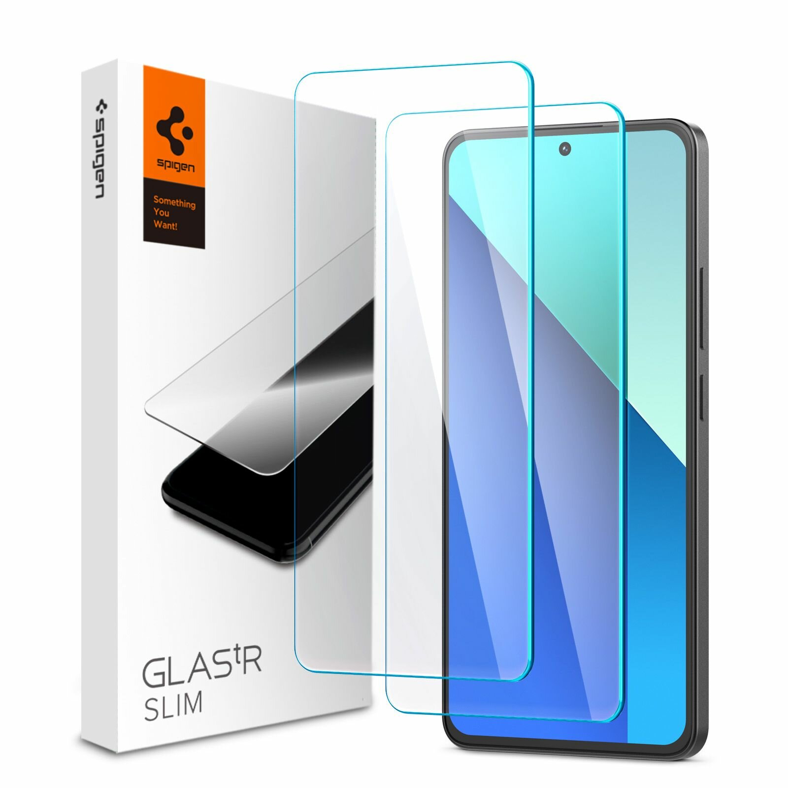 Защитное стекло SPIGEN для Xiaomi Redmi Note 13 GLAS.tR Slim Прозрачный 2 шт AGL08295