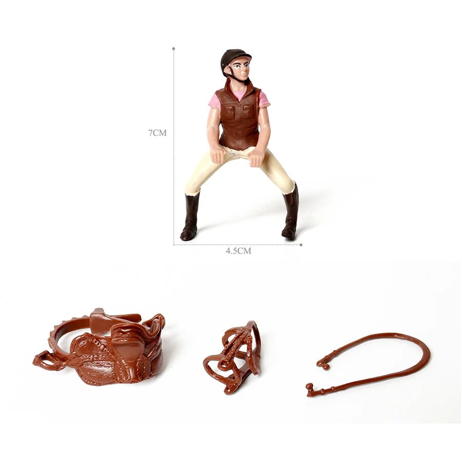 Фигурка всадника коричневая UTOMY, 7см, rider play set A