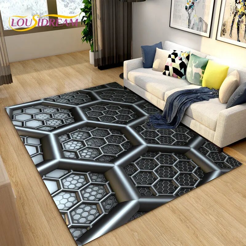 LOUSIDREAM Ковёр 3D с металлической текстурой, цвет 26