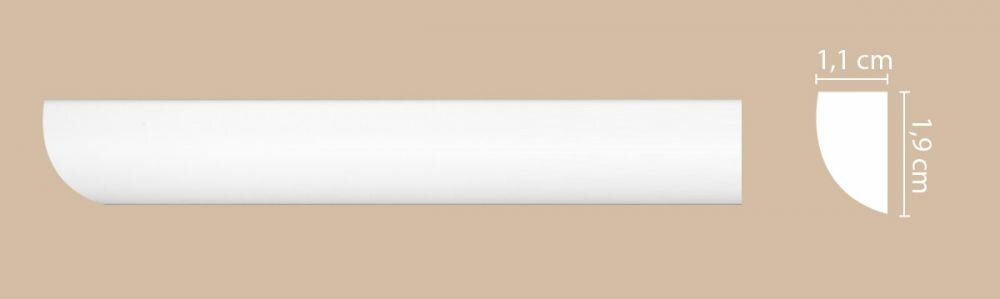 Молдинг Гладкий Decomaster A019 В19хШ11хД2000 мм / Декомастер.