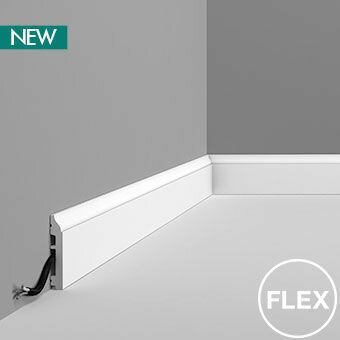 Плинтус Гибкий Orac Decor SX172F Д200xШ1.4xВ8.5 см Лепнина из Дюрополимера / Орак Декор.