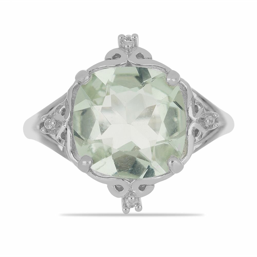 Кольцо, серебро, 925 проба, родирование, аметист, циркон