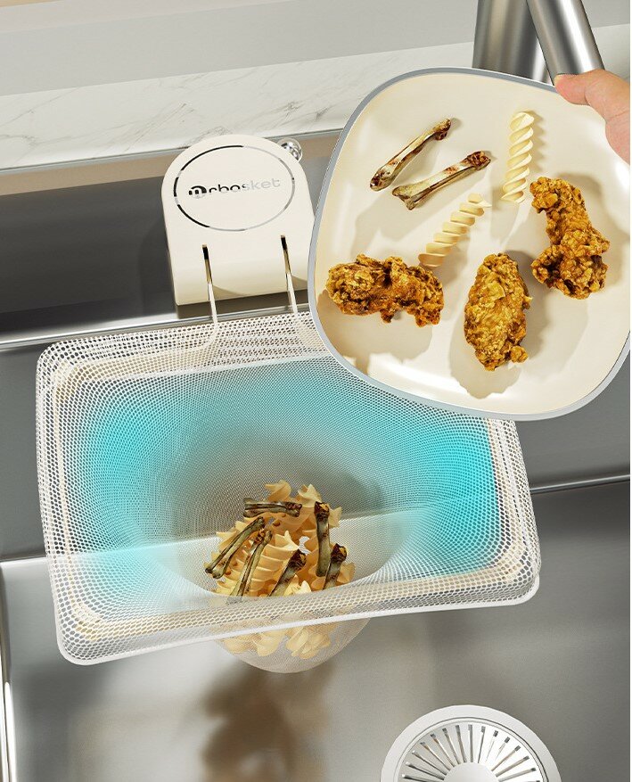 Сетка-фильтр с держателем для раковины, сетка для отходов, фильтр для отходов на слив, сито для раковины на кухню, сушилка для тряпки (100 сменных сеточек) цвет: бежевый