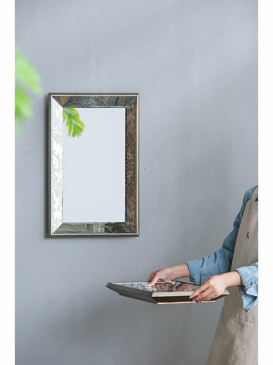 Зеркало-поднос Glasar 31500, винтажное, 30 см x 5 см x 51 см