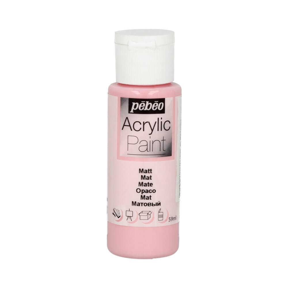 Краска акриловая Acrylic Paint декоративная матовая 59 мл, цв. розовый