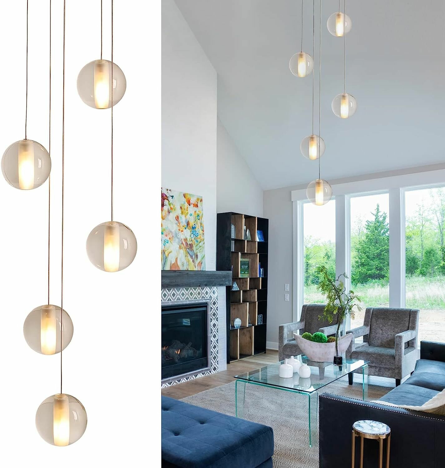 Хрустальная светодиодная люстра, потолочный подвесной светильник, 5 ламп