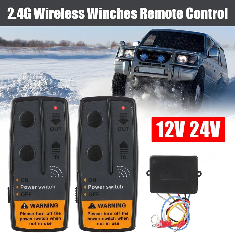 Для Jeep Off-road ATV прицеп универсальный 72 Вт 2,4G 12 В 24 В контроллер переключателя беспроводной пульт дистанционного управления комплект восстановления электрическая лебедка
