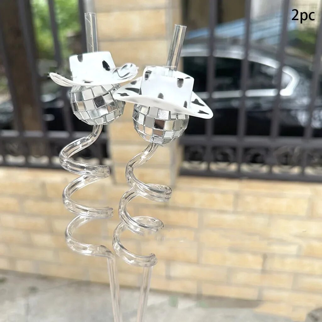 2 шт. Ковбойские шляпы из ПВХ, White Black