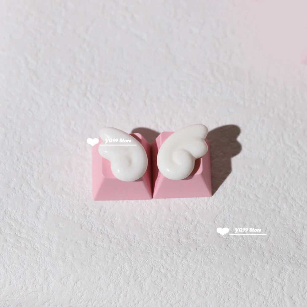 Персонализированные колпачки для клавиш с крыльями, милые полупрозрачные колпачки для механической клавиатуры, клавиши R4, цветные колпачки для клавиш из ПБТ, колпачки для клавиш в стиле аниме