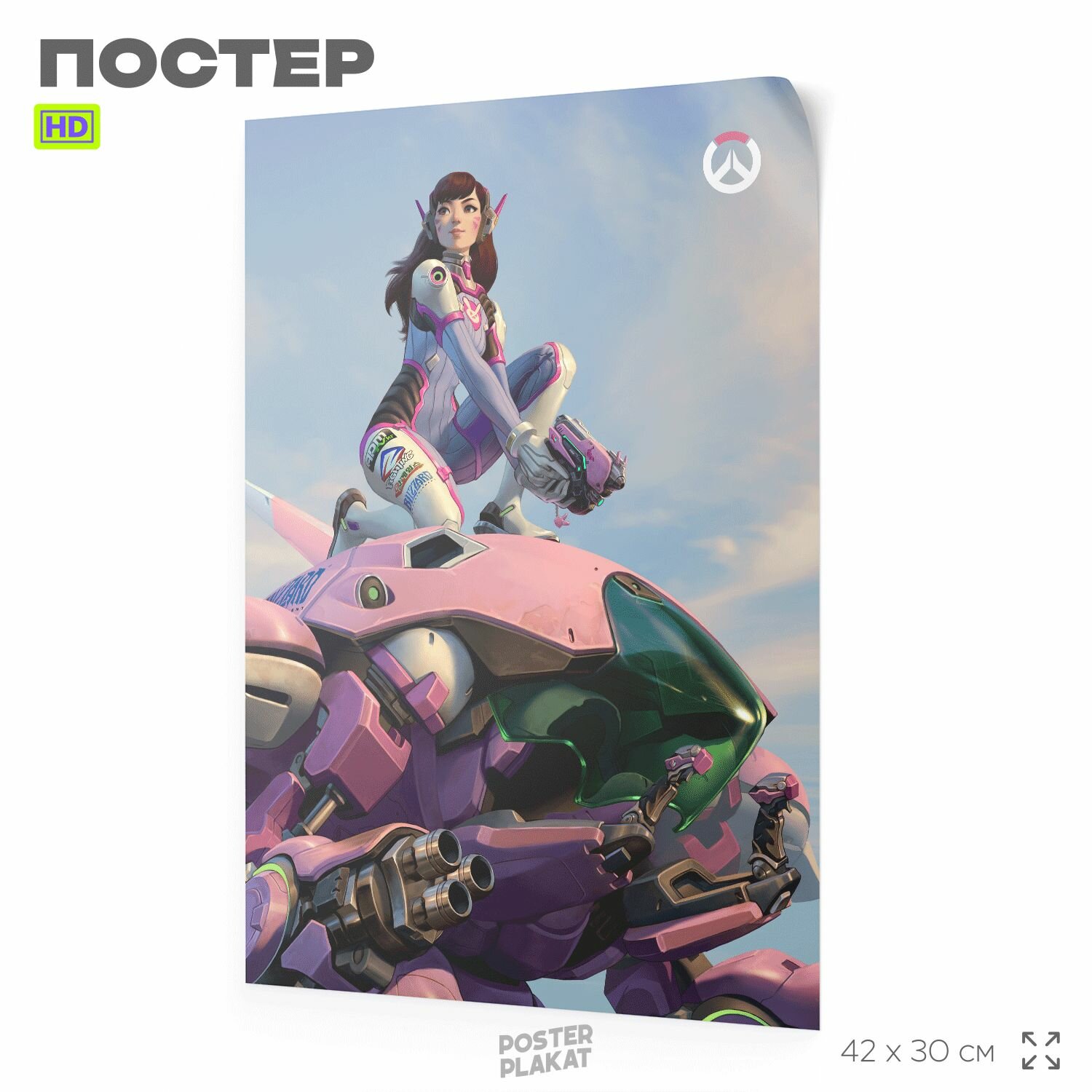 Постер по игре OVERWATCH 2, Дива, А3 (420х297 мм), постер плакат