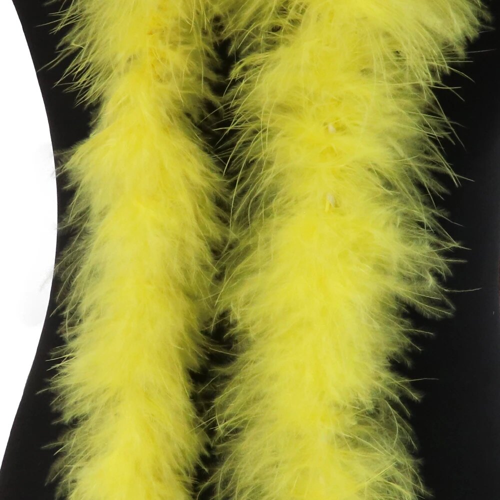 Перья марабу светло-желтые, 2 метра, цвет 9 Yellow