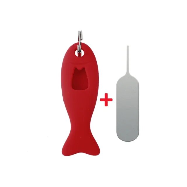 Для удаления игольчатых штифтов для SIM-карты игольчатых держателей Лоток с открытой иглой для мобильного телефона Чехол для хранения SIM-карты Инструмент для извлечения с брелоком A-Red