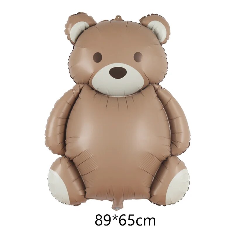 Коричневый фольгированный шар-медведь 89*65см