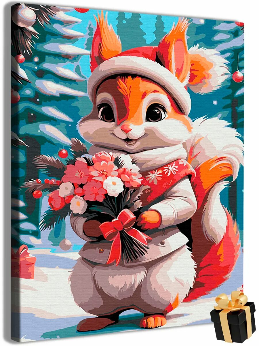 Картина по номерам белочка