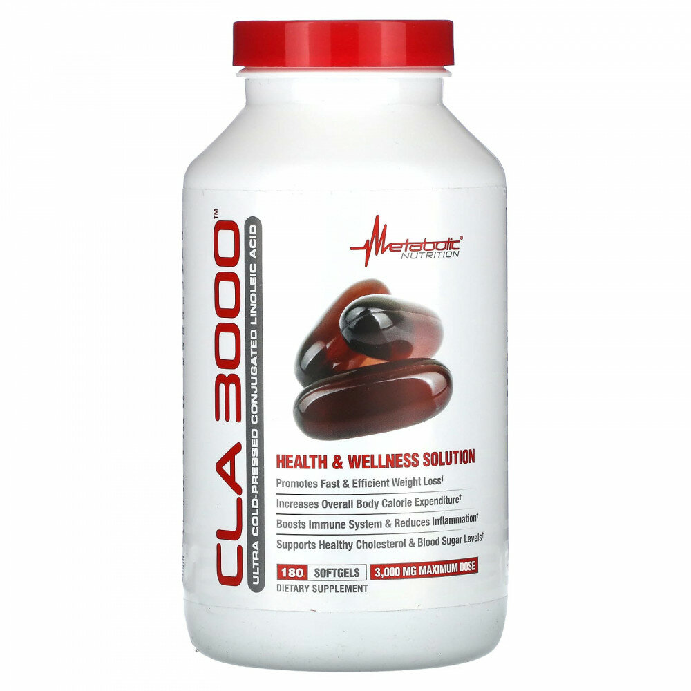 Metabolic Nutrition, CLA 3000, 180 мягких таблеток (1000 мг в 1 капсуле)