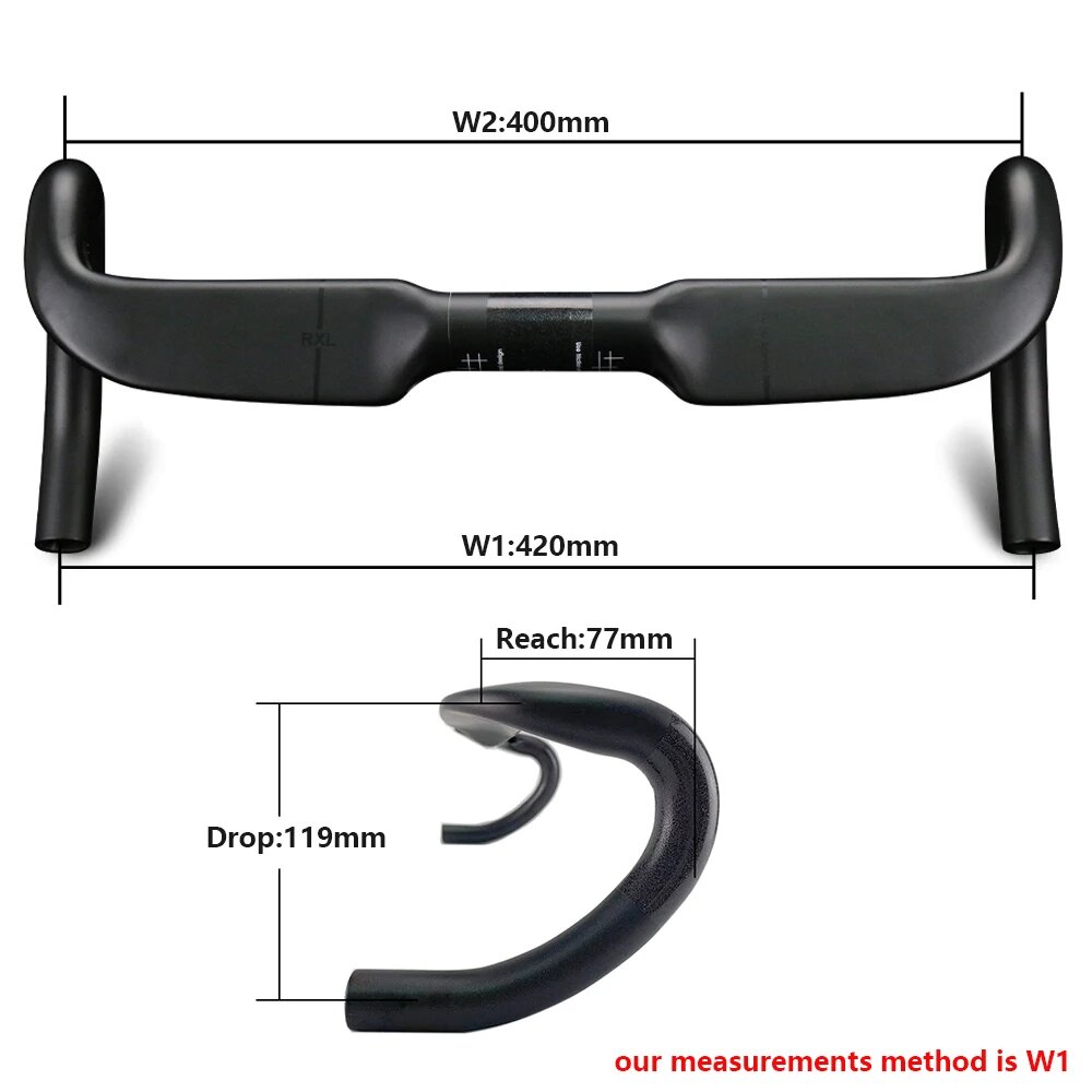 RXL SL Дорожный карбоновый руль 458/478/498 мм красный/черный Black Line 420mm