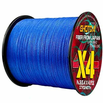 GHOTDA Плетеная леска 4 нити 300 м Синий, 0.40MM-60LB, Blue
