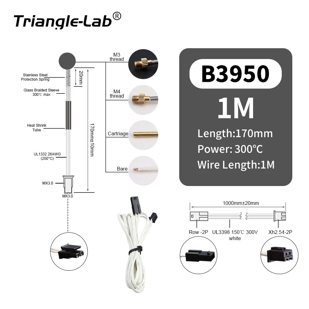 Датчик температуры Trianglelab B3950, 1м, Cartriage