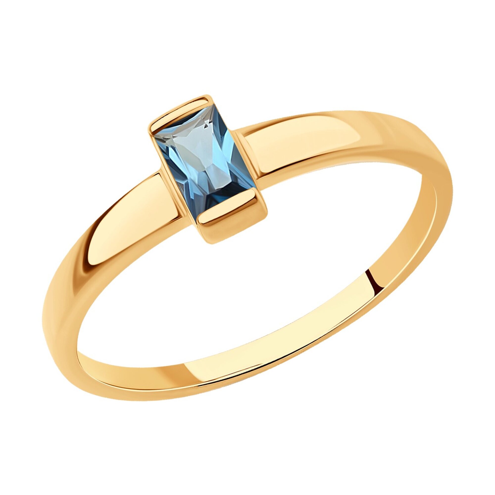 Кольцо, красное золото, 585 проба, Лондон топаз