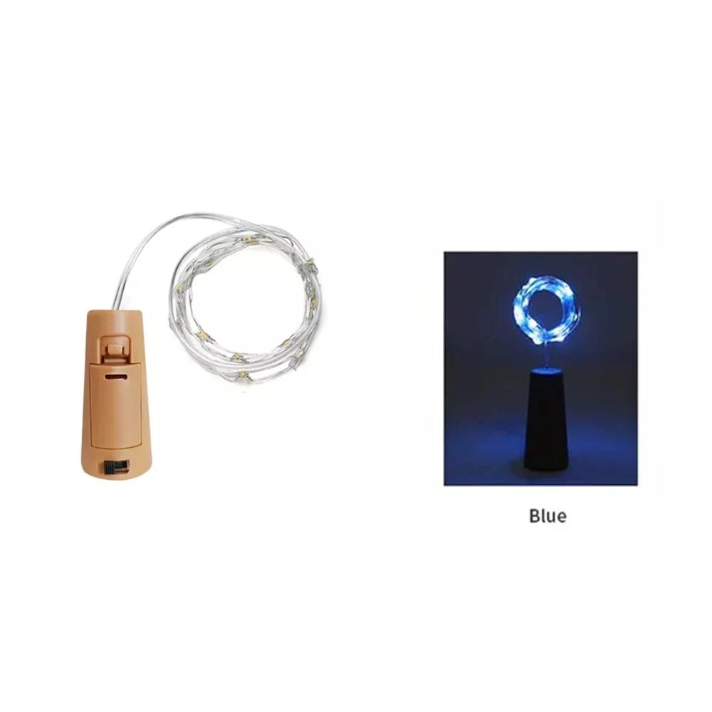 Светодиодные гирлянды для бутылок вина ALINMY 2 метра Голубой, blue, 1m