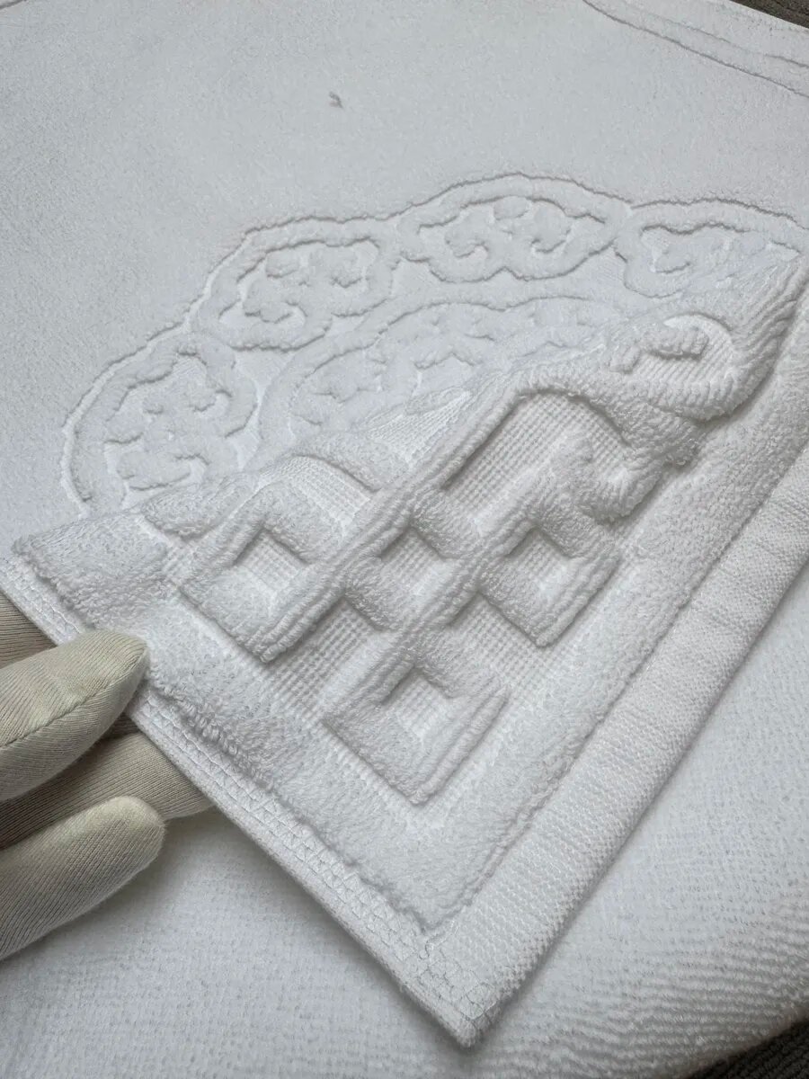 Коврик-полотенце для ног Natali's Carpets, для ванны, египетский хлопок, влаговпитывающий, двусторонний, 75x45 см