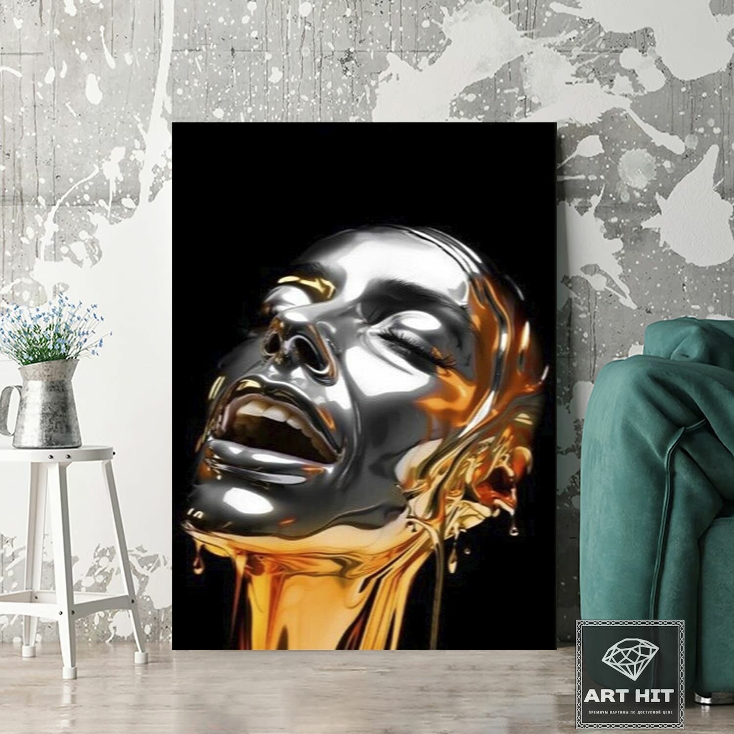 Картина Лица серебряных людей, 40х60 см.