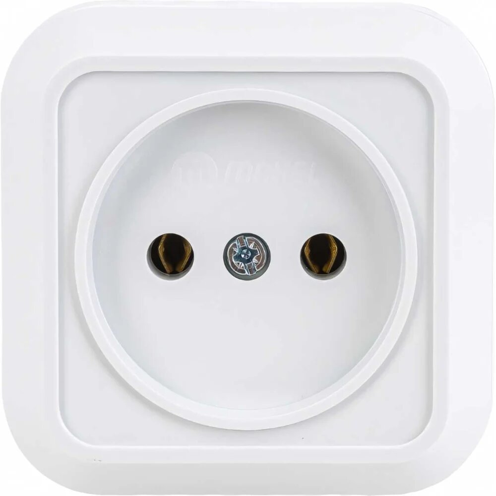 1-местная Ррозетка Makel ОП 16А IP20 без заземления квадратная белая 45102