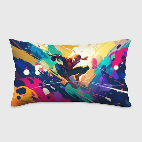 Человек-паук на ярком фоне Прямоугольная подушка