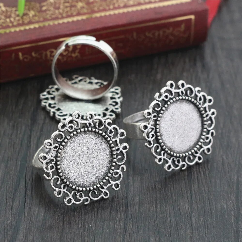 Кольца регулируемые Antique Silver 5 шт