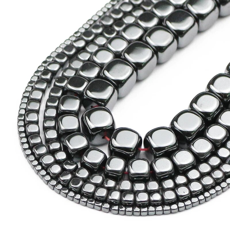 UPGFNK Кубики из гематита 2/4/6/8 мм 8mm 47Pcs 1Strand