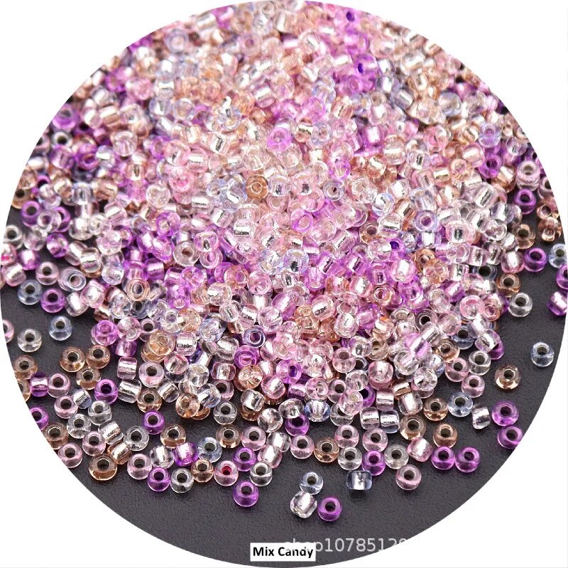 Бусины стеклянные 1.5-4 мм, серебристые, 2.0mm, 360pcs, Цвет: 002