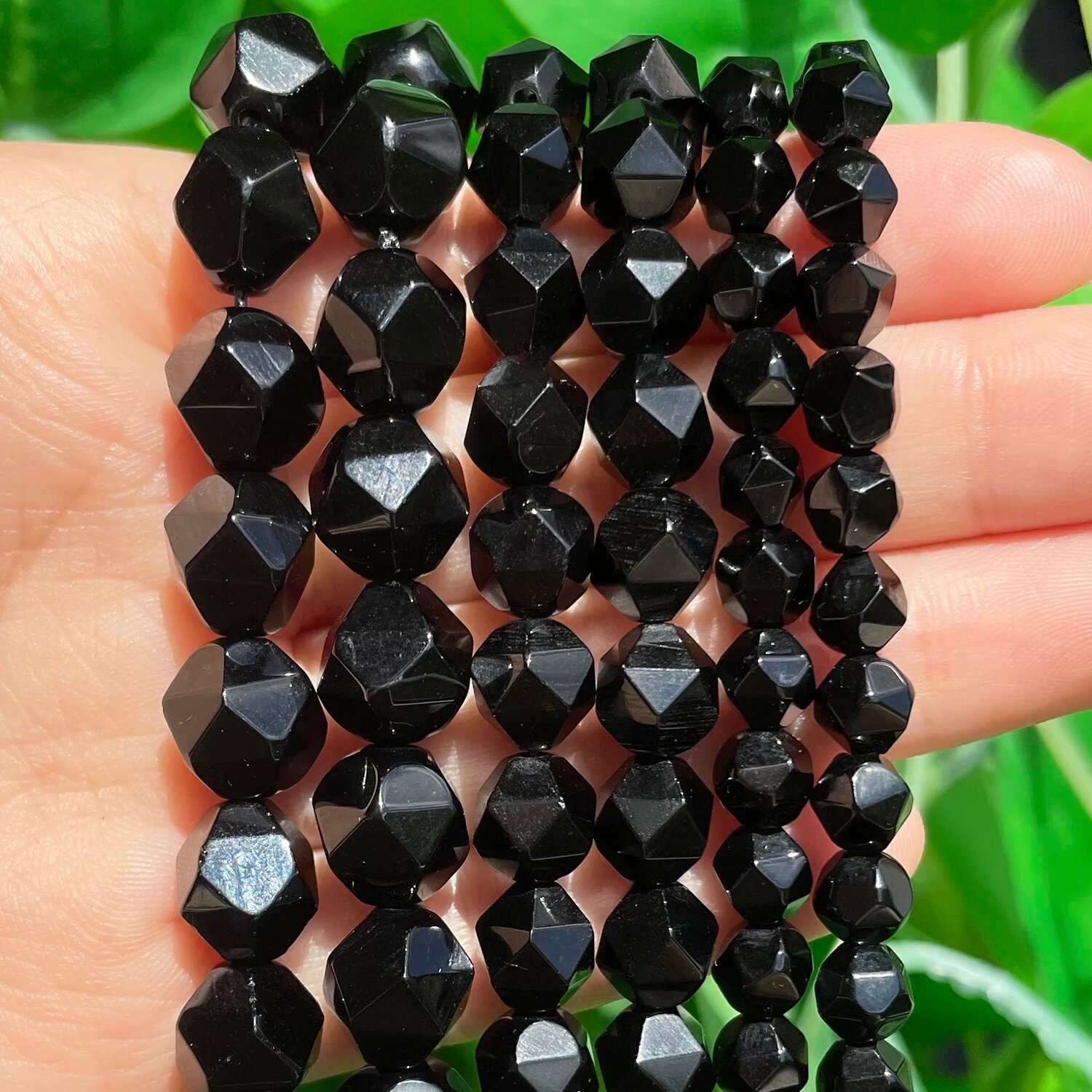 Бусины из черного агата, 6 мм (61 шт.)
