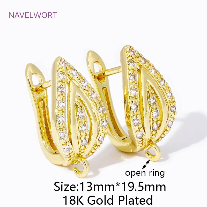 Швензы для сережек NAVELWORT, 18K Gold Plated, 13*19.5 мм