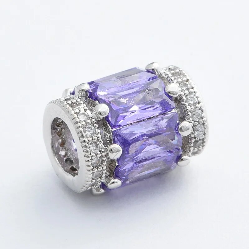 Фиолетовые цирконы YANASI для украшений Rhodium Plated