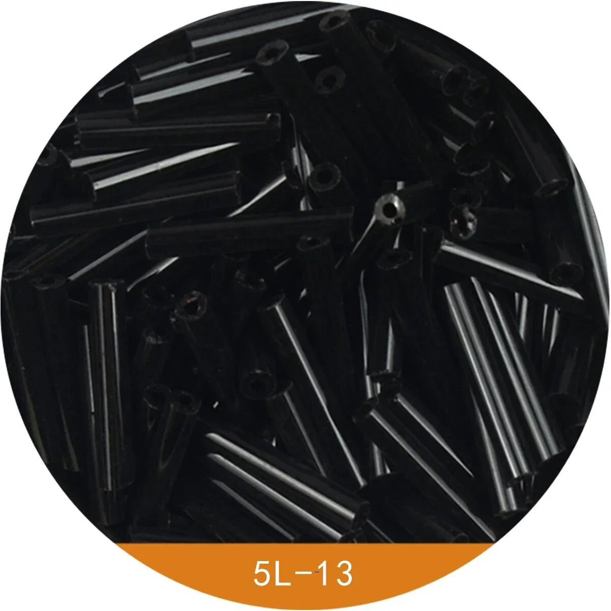 Стеклярус NASSBORO 2x12 мм 200 шт. Черный, Approx 400pcs 25g, 5L13