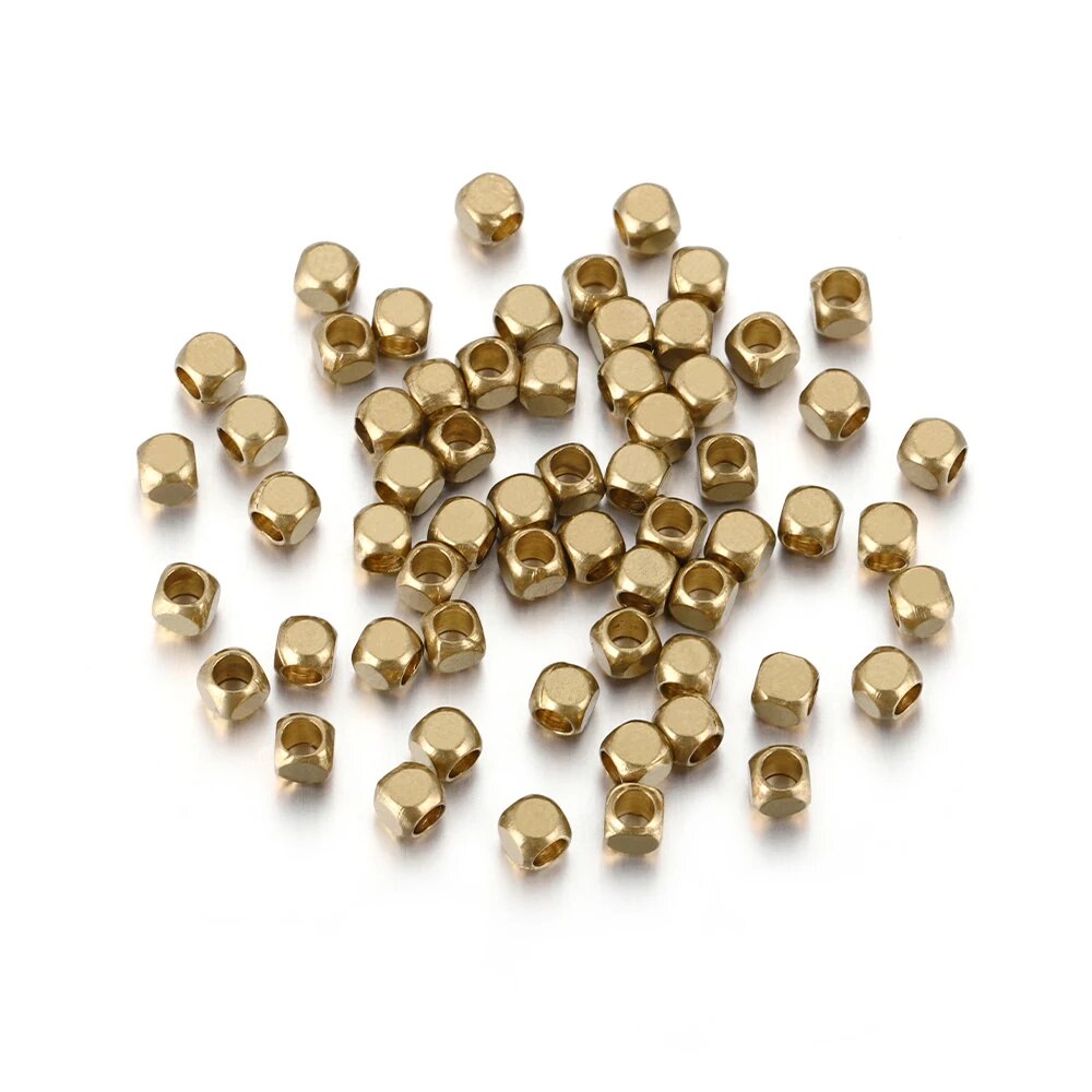 Латунные бусины-шармы 100 шт. 1.5mm x hole 1.1mm