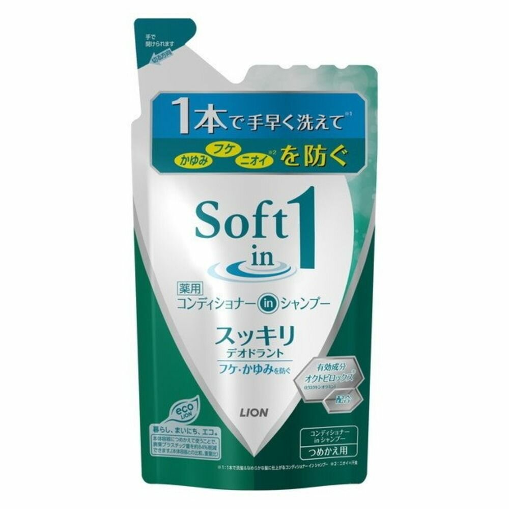Lion Шампунь - кондиционер Soft in 1, чистота, с экстрактом водорослей и минералами , 370 мл